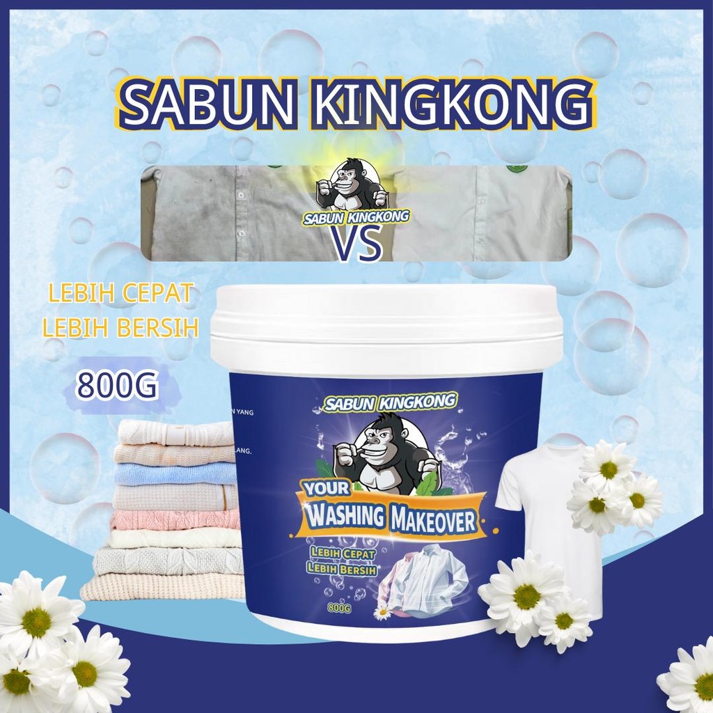 [800g JAR] Sabun Kingkong Premium Stain Remover Powder - Sabun Basuh ...
