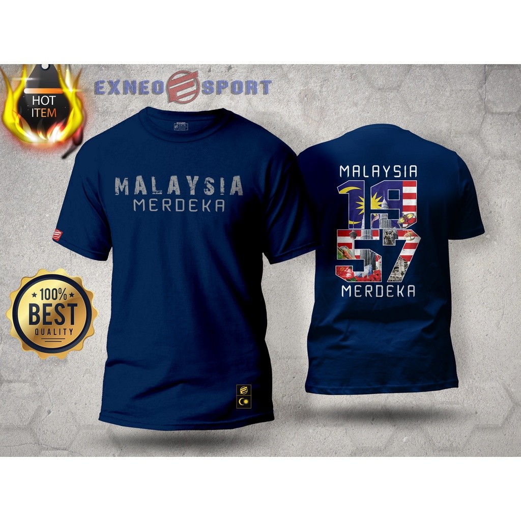 Ready Stock 100% Cotton Print Short Sleeve Tshirt Baju Malaysia Merdeka ...