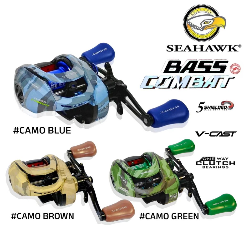 SEAHAWK BASS COMBAT 103HSL BAITCASTING (BC) REEL (FREE CAP) | Shopee Malaysia