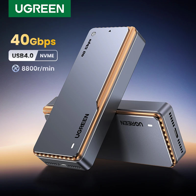 UGREEN M.2 NVMe SSD Case 40Gbps PCIE Built-in Cooling Vest Aluminum ...