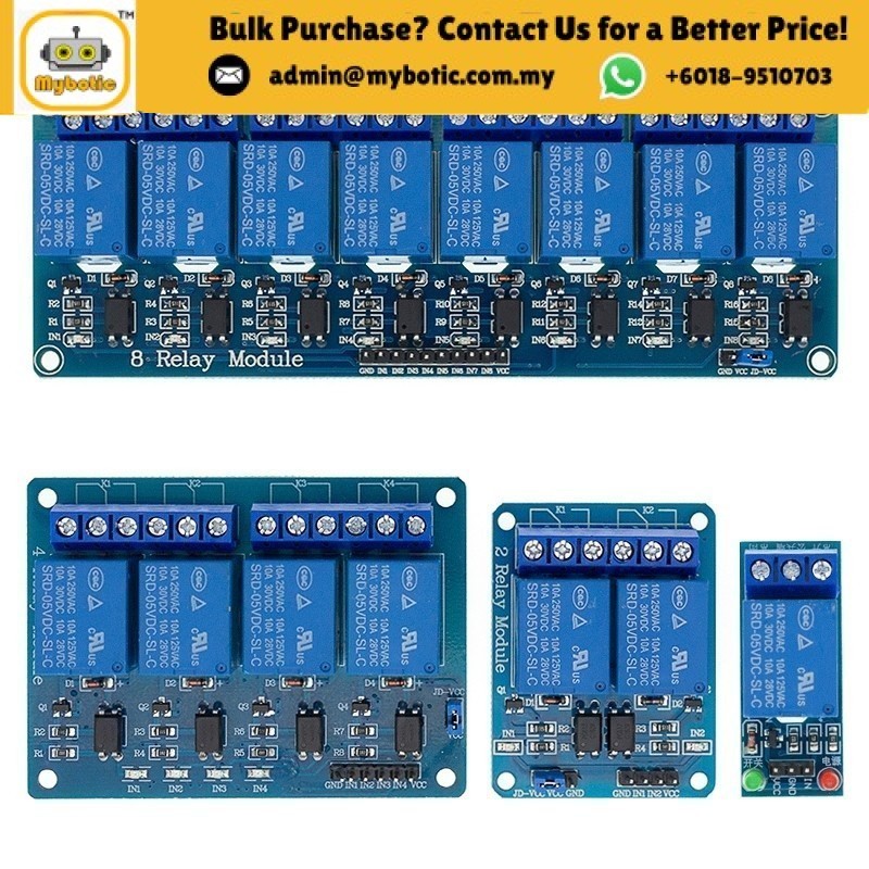 5V, 12V (1, 2, 4, 8 Channel) Relay Module | Shopee Malaysia
