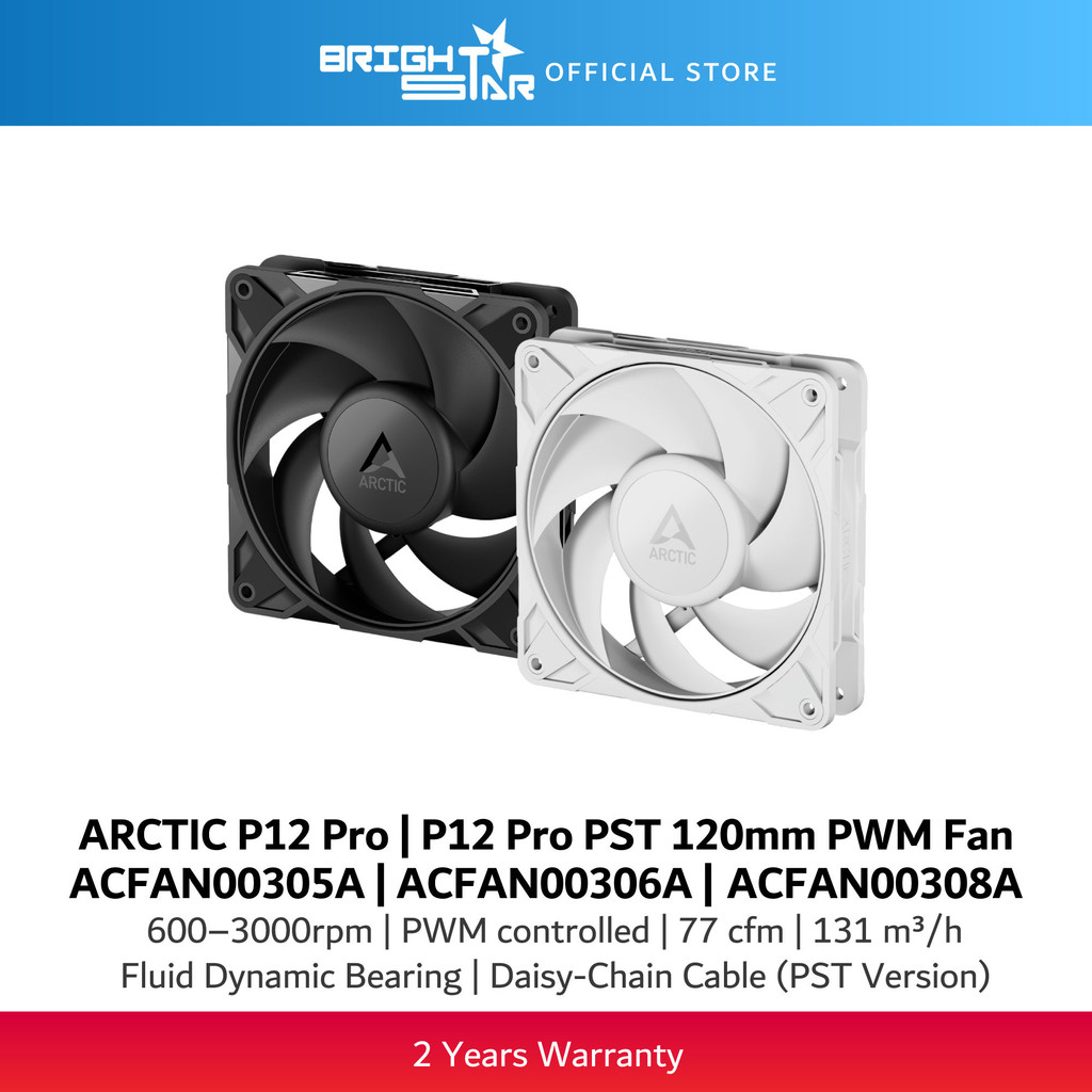 ARCTIC P12 Pro | P12 Pro PST 120mm PWM Fan - Black/White | Shopee Malaysia