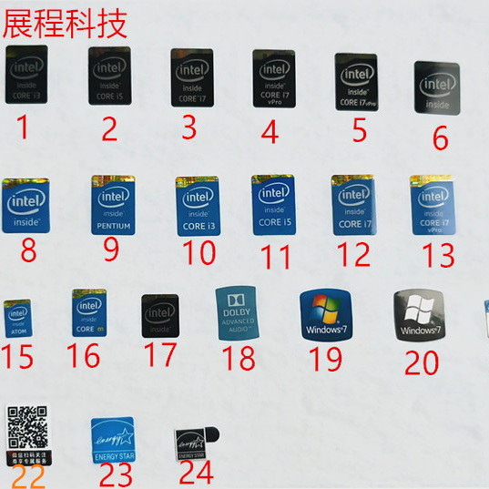 2025 Fourth Generation 4th Generation Label intel core i3 i5 i7 ...