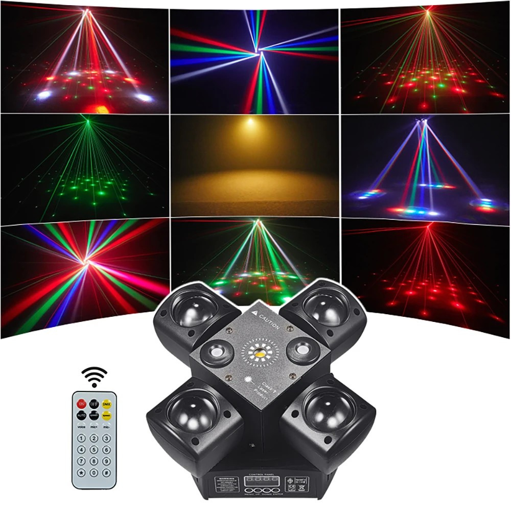 4 Arm Stage Beam Laser Light LED Beam Moving Head Stage Light DMX512 ...