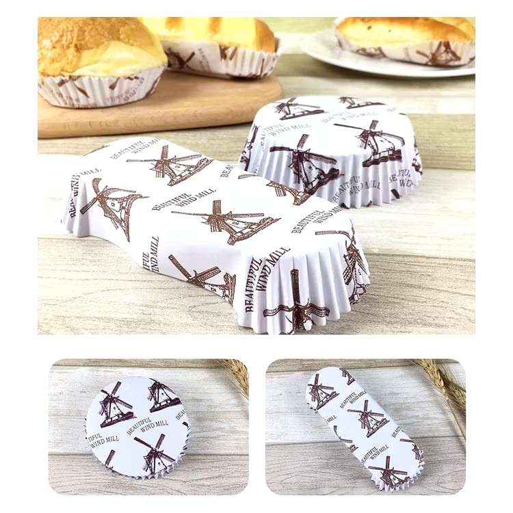 W5B3 Ready Stock - Baking Cup oval Bread Cake 100pcs /Roll Cawan Roti ...