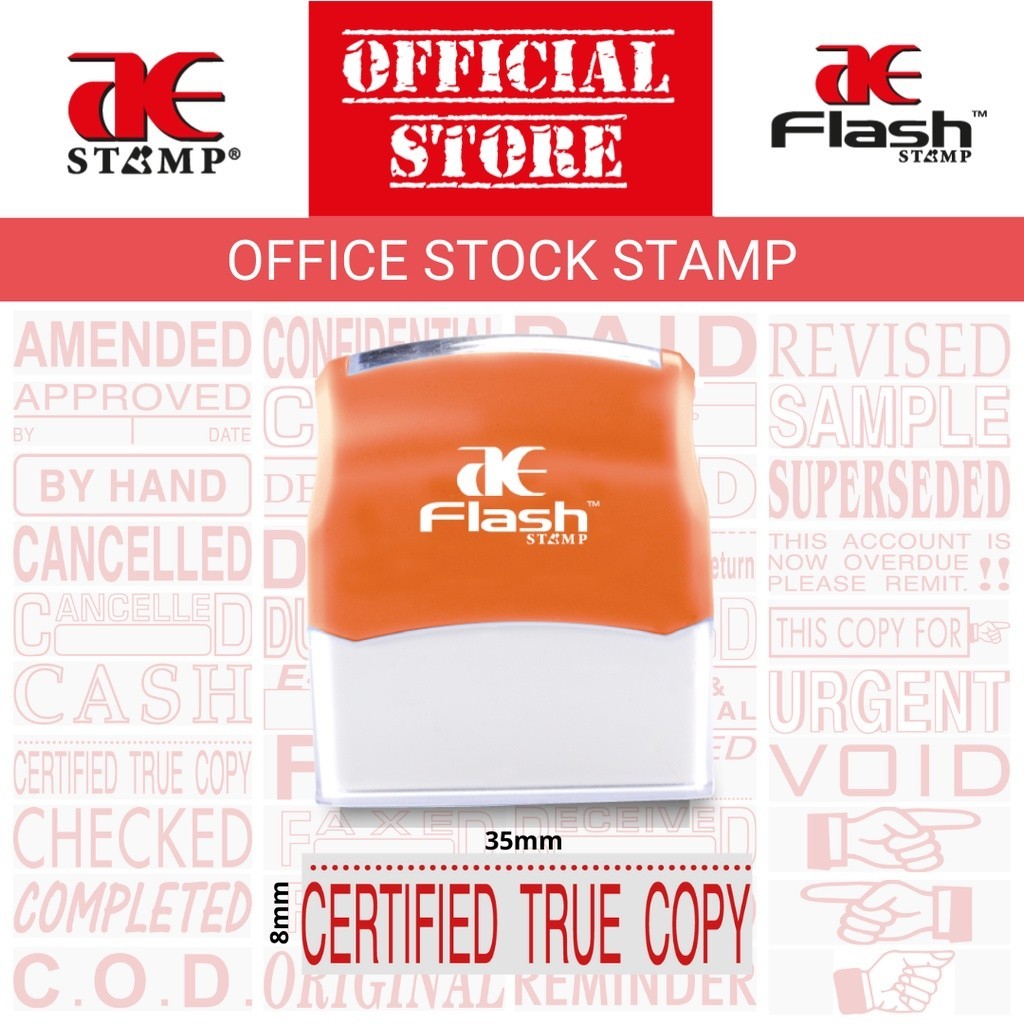 Office Stock Stamps | AE Flash Stamp | PAID DATE SIGN URGENT CERIFIED ...