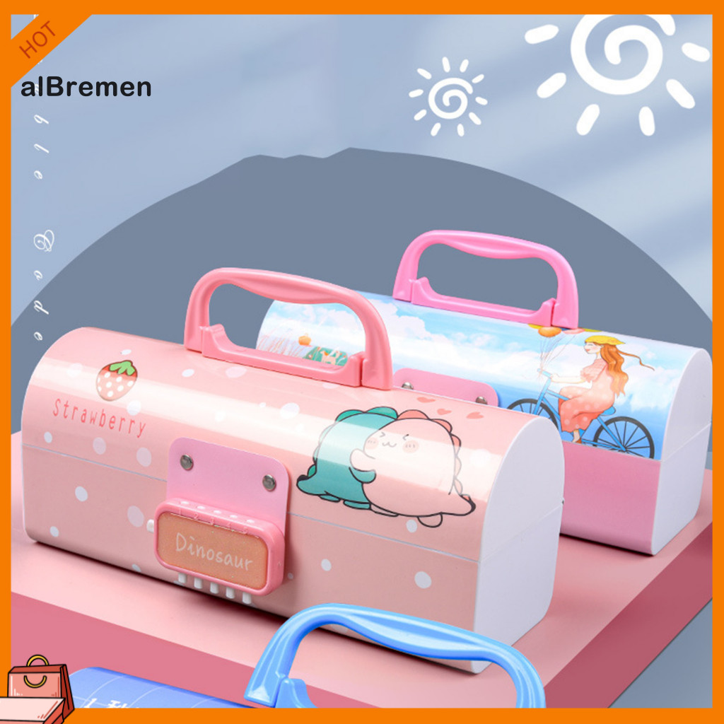 (New) Pencil Box Large Capacity Adorable Appearance Handle Design with ...