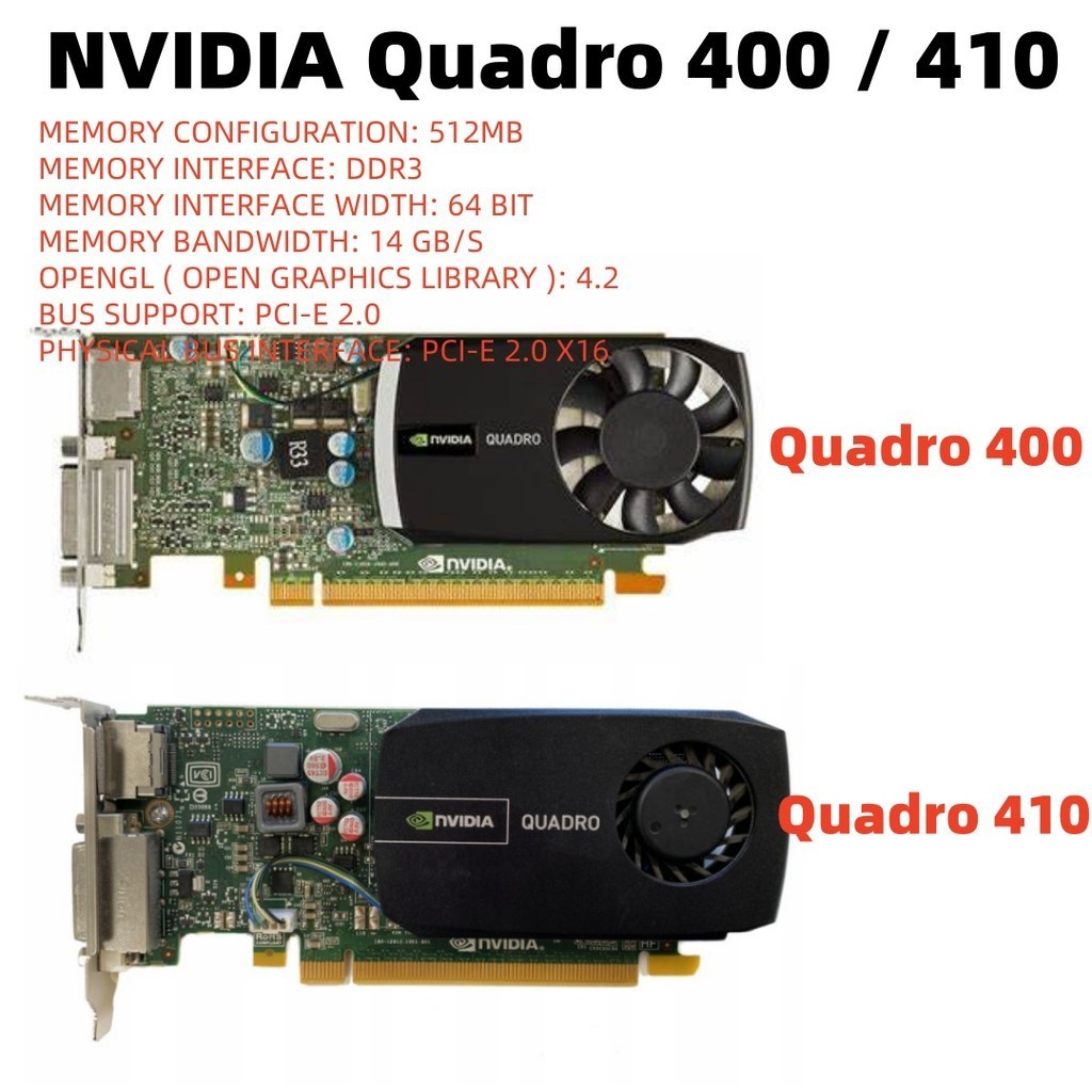 NVIDIA Quadro 400 Quadro 410 512MB GDDR3 PCIe Graphics Card Q400 Q410 ...