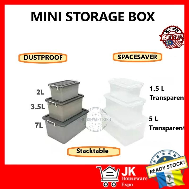 Mini Storage Box 1.5L/5L Multipurpose Storage Box Plastic Storage Box ...