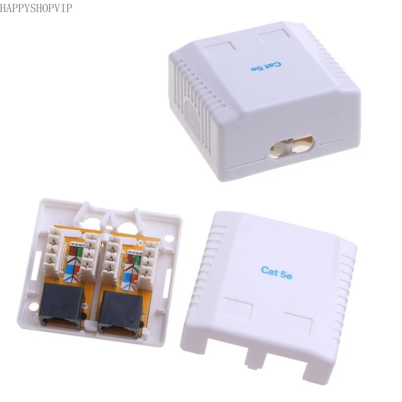 HSV Cat6 RJ45 8P8C Connector UTP Unshielded Double Port Desktop Mount Box CAT6 Module ...