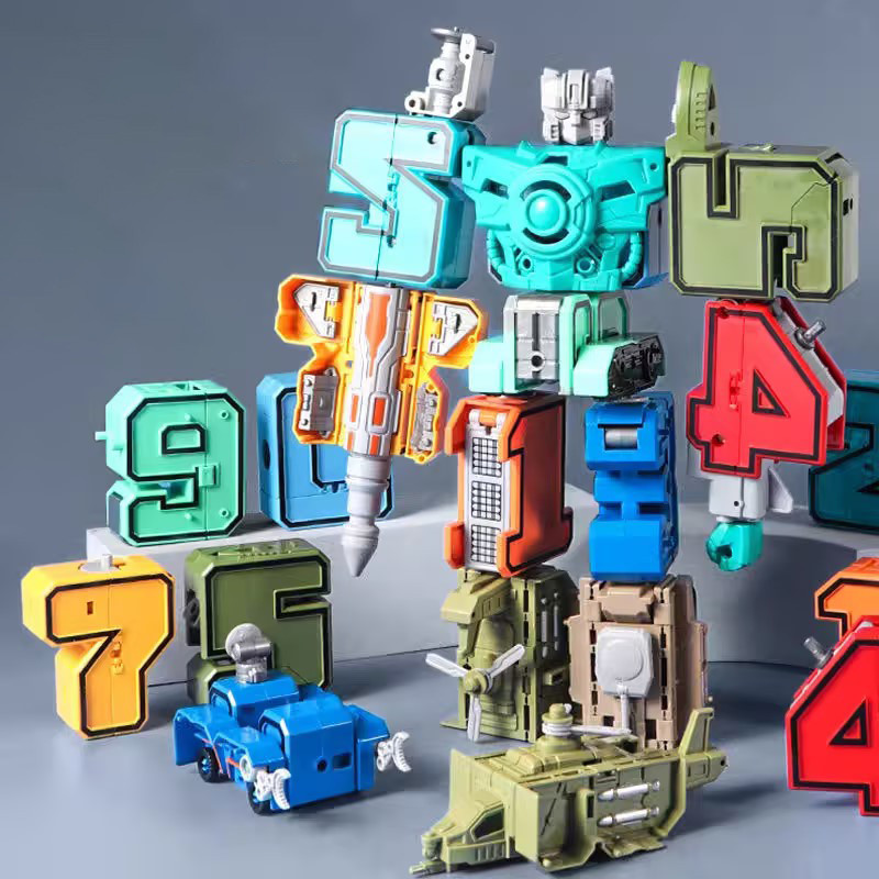 10pcs Transformable Robot Toy Set Spacecraft Assembly Building Block ...