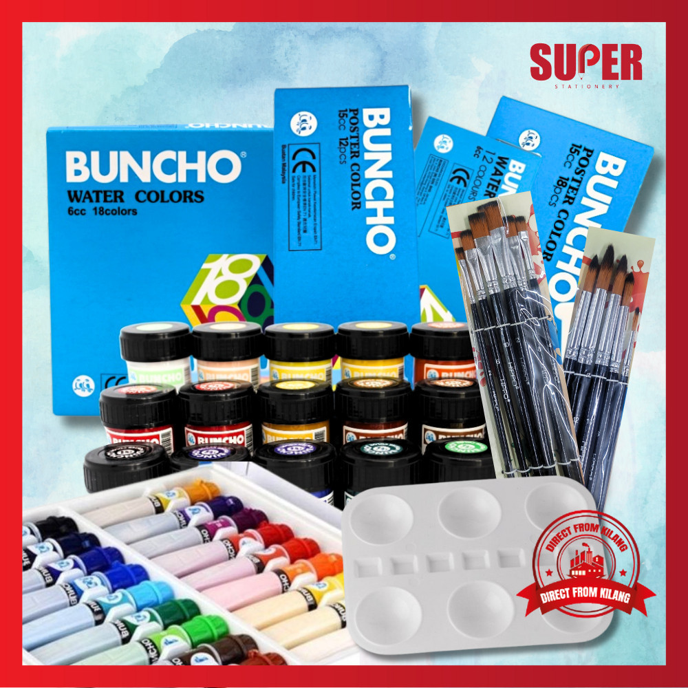 [Super SaverS] Buncho Poster Color Water Color + Painting Brush ...