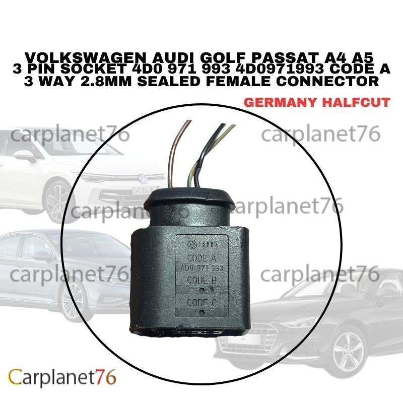 VOLKSWAGEN AUDI GOLF PASSAT A4 A5 3 PIN SOCKET 4D0 971 993 4D0971993 ...