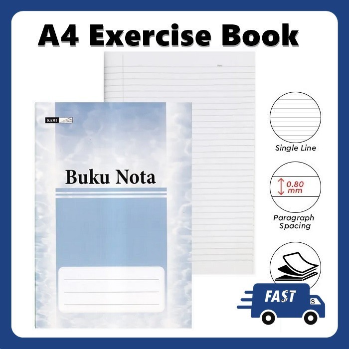KAMI A4 80 Pages Soft Card Cover Single Line Exercise Book/Note Book/Buku Nota/Buku Tulisan/Buku ...