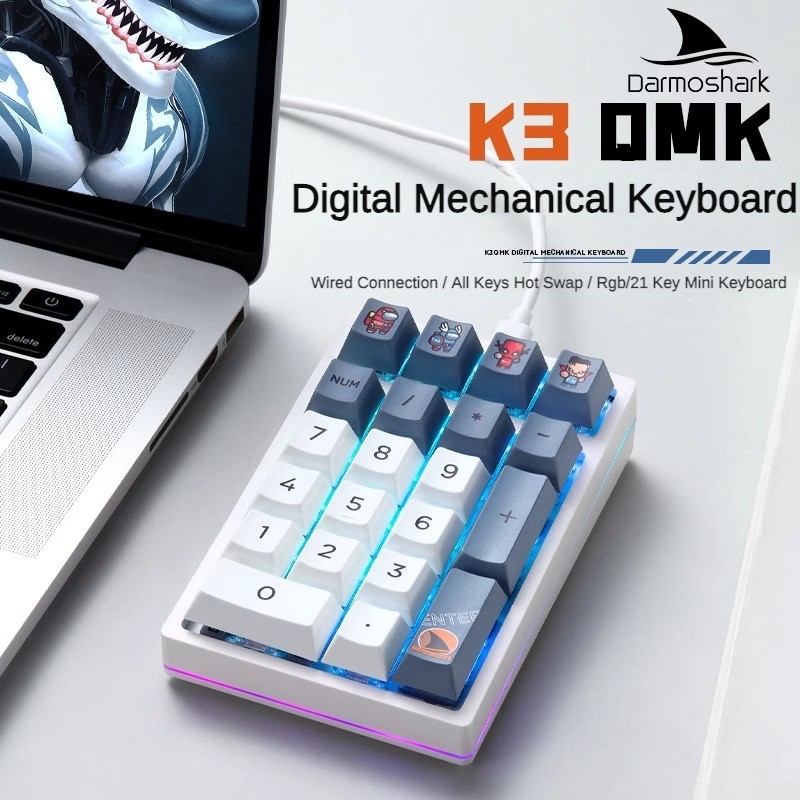 Darmoshark K3qmk 21-key Mechanical Number Keypad RGB Backlit Full-key ...