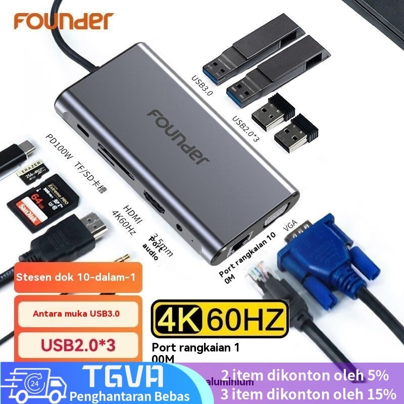 Square Multi-Function Docking Station External usb Interface hdmi 100MB ...