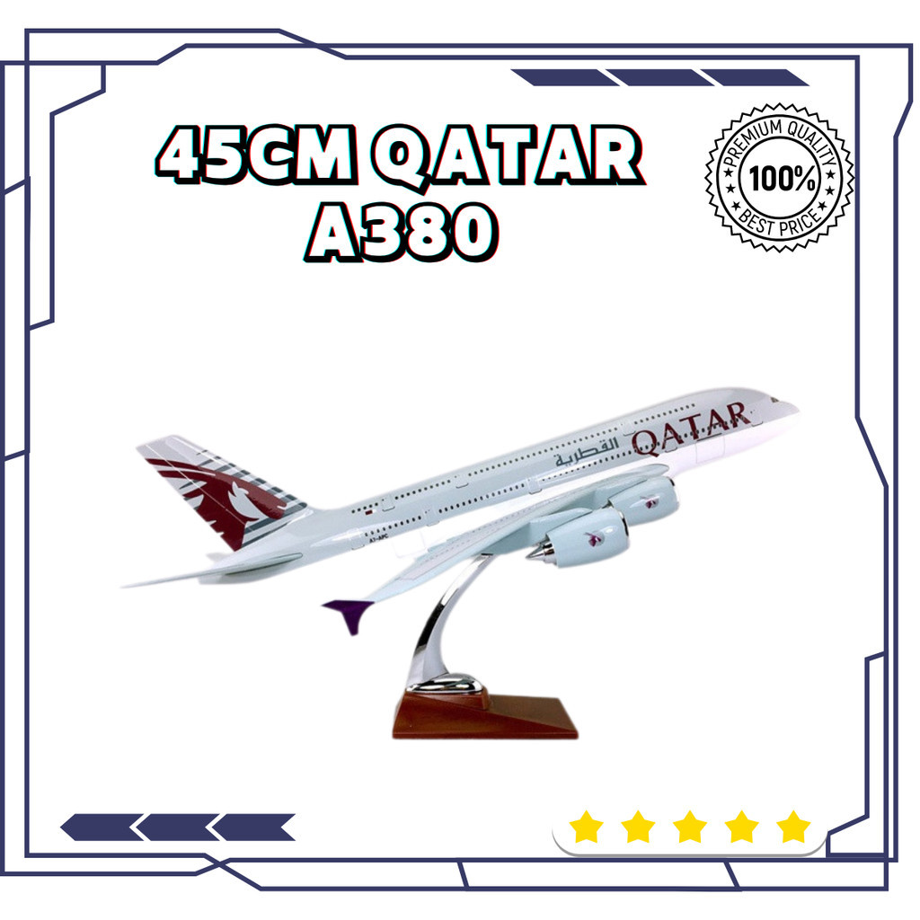 47cm Qatar Airways Airbus A380 Metal Aircraft Replica Diecast ...