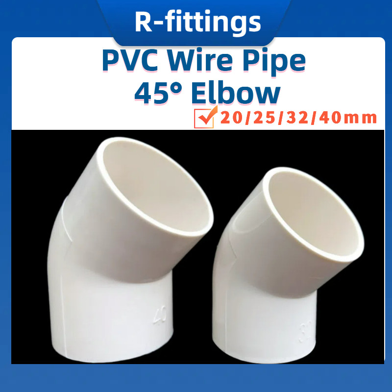 PVC Wire Pipe 45 Degree Elbow Straight Bend Wire Pipe Fittings 20--40 ...