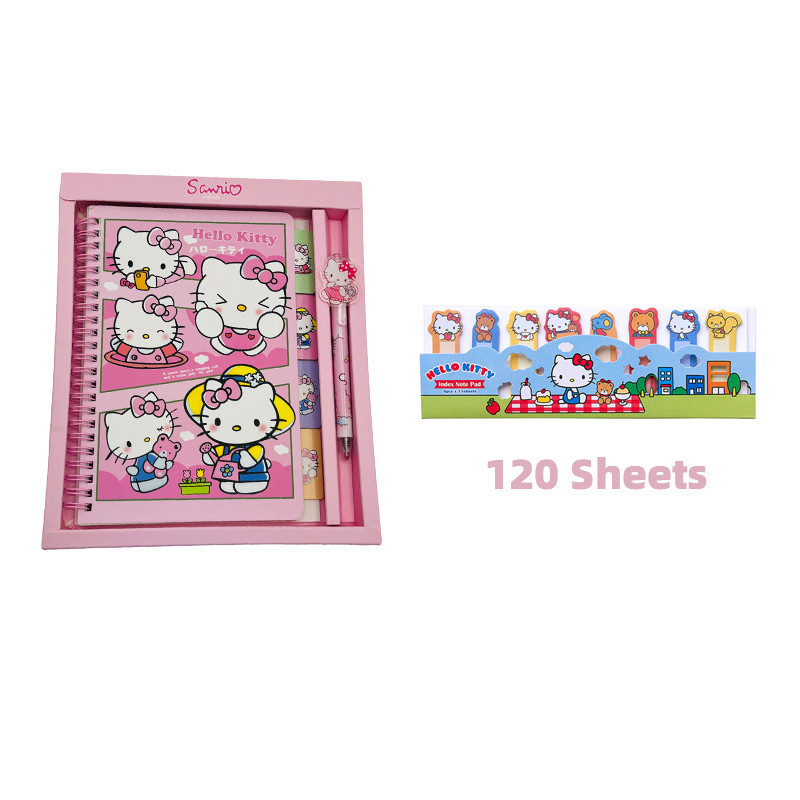 Hello Kitty Sanrio Portable Notebook/Pen/Sticky Notes/Index Tabs Set ...