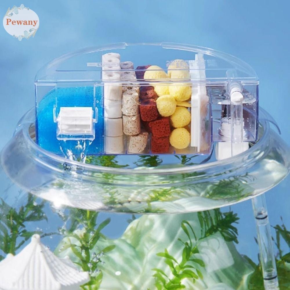 PEWANY Round Fish Tank Filter, Silent Wall Mounted Waterfall Filter Box ...
