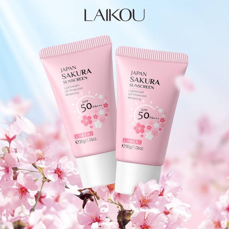 LAIKOU Japan Sakura Sunblock Face Sunscreen Lotion 30g*2Pcs SPF 50 PA ...