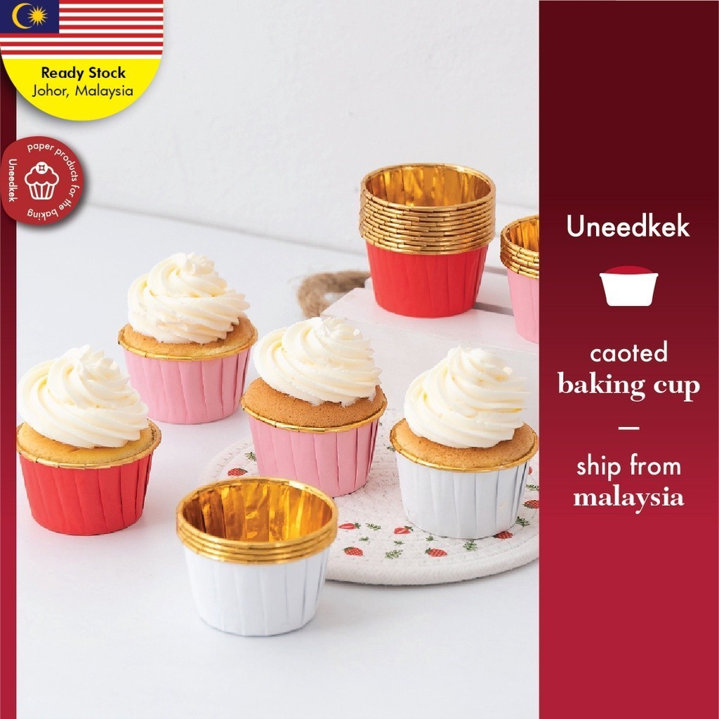 Uneedkek Gold Baking Cupcake Muffin Cup Florentine Biskut Cup Gold ...