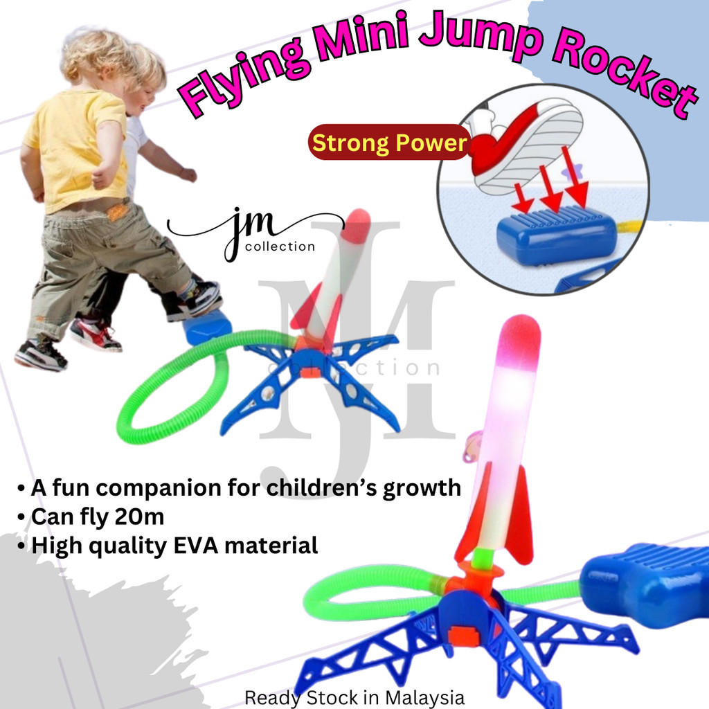 Flying Mini Rocket step jump Launcher Toys Pump Air Outdoor Play Mainan ...