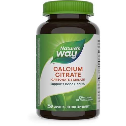 Nature's Way Calcium Citrate 500 mg 250 Capsules - Bone Health & Muscle ...