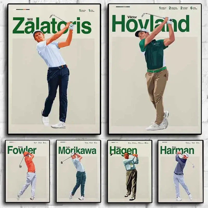 Viktor hovland poster modern golf legend athlete posters aesthetic pga ...