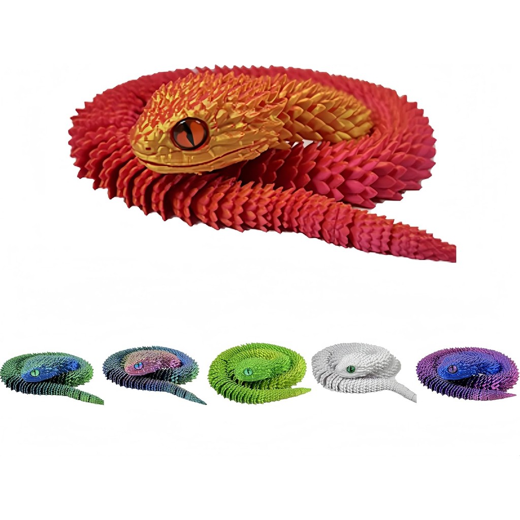 3D Printed Articulated Snake – Flexible Fidget Toy for Adults- 25.1in ...