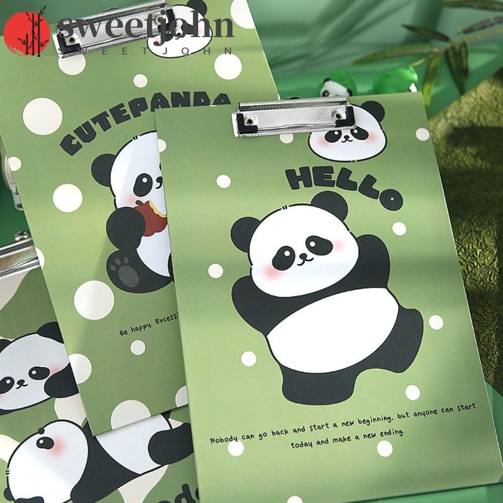 SWEETJOHN A4 Board Clip Folder, Aesthetic File Storage Panda File ...