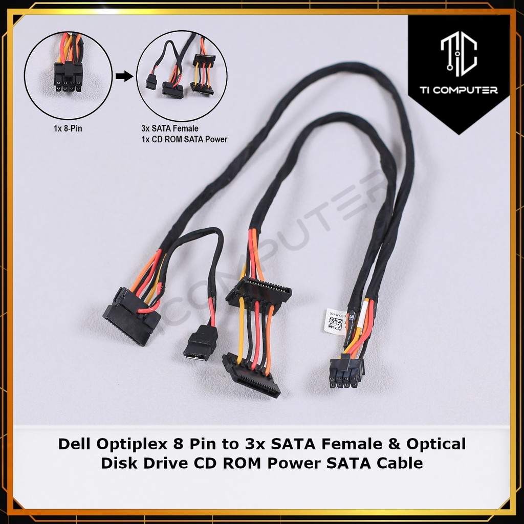 Used Dell Optiplex 8 Pin to 3x SATA Female & Optical Disk Drive CD ROM ...