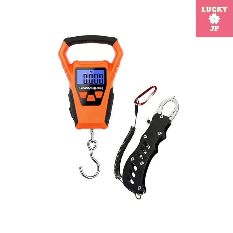 Digital Fishing Scale with Built-in Measuring Tape and Fish Grip, 50kg ...