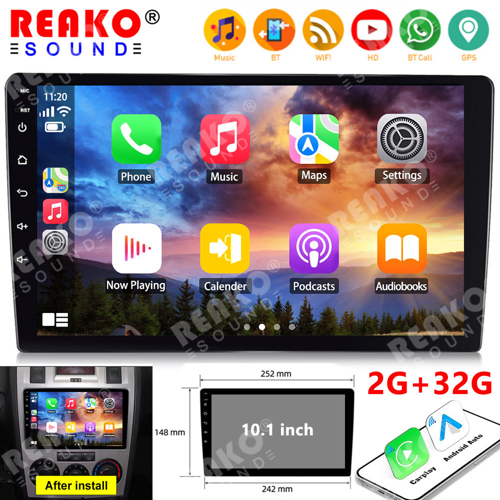 REAKOSOUND 10 inch Universal Multimedia Player wireless CarPlay Android ...