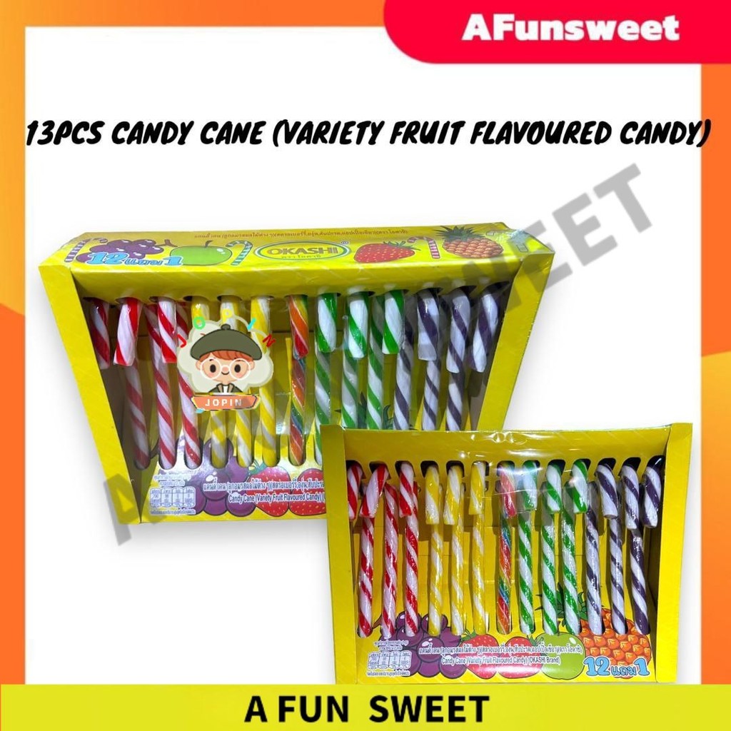 13pcs KHY Candy Canes Variety fruit flavour hard candy (AFS) | Shopee ...