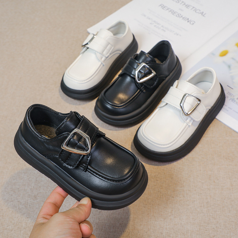 Classic Children's Leather Shoes Simple Black School Girl Shoes ...