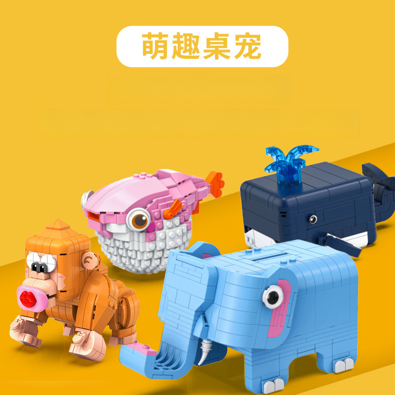 Kaido Building Blocks Whale Pufferfish Desktop Decoration Cartoon ...