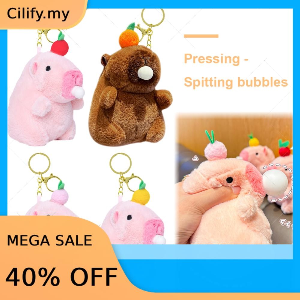 Plush Capybara Keychain Creative Funny Keyring Stuffed Capybara Toy Bag ...