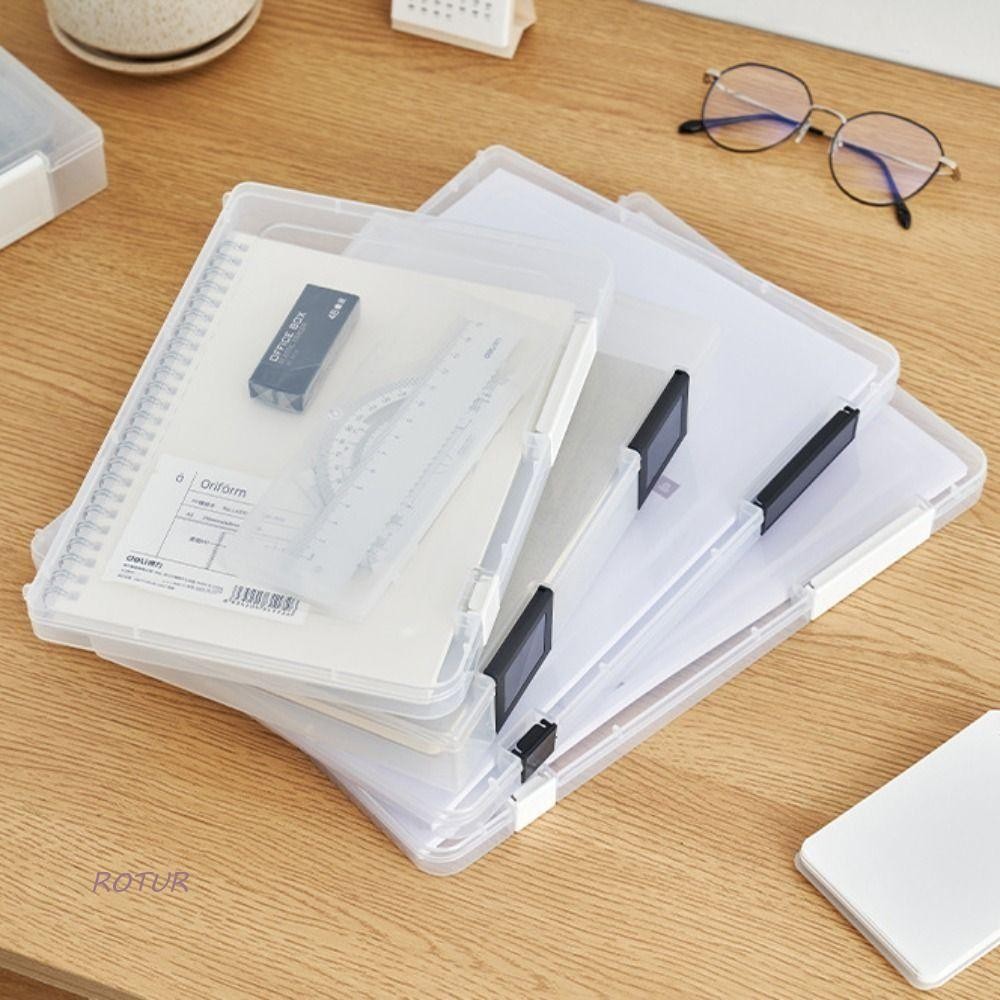 ROTUR A4 File Box, Transparent Portable a5 Organize The Box, Document ...