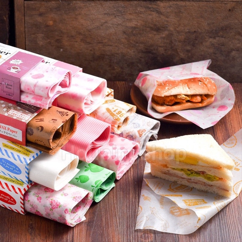 50Pcs Wax Paper Food Paper Bread Sandwich Wrappers for HamBurgers Fries ...