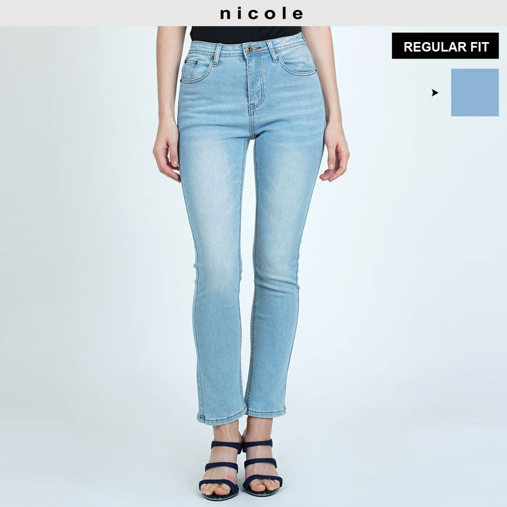 Nicole High Rise Regular Fit with Washing Effect Stretchable Denim ...