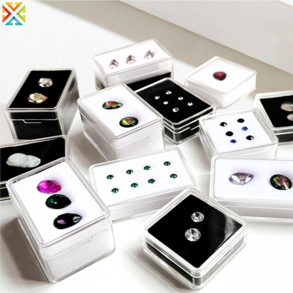 1Pc Acrylic Transparent Diamond Jewelry Display Box With Foam Pad Bare ...