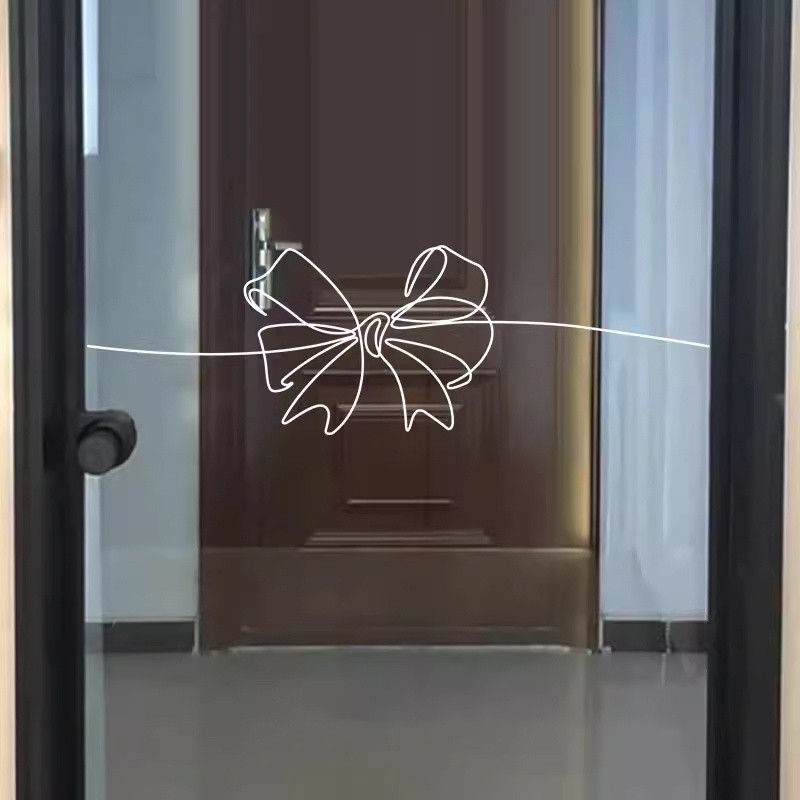 Bow Line Stickers Glass Door Anti-Collision Waist Line Stickers Bakery ...