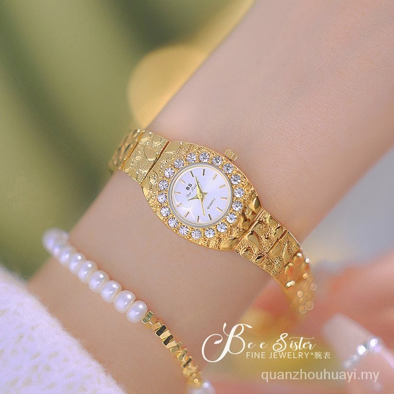 New Light Luxury Diamond-Studded Small Gold Watch Ladies Watch Female ...