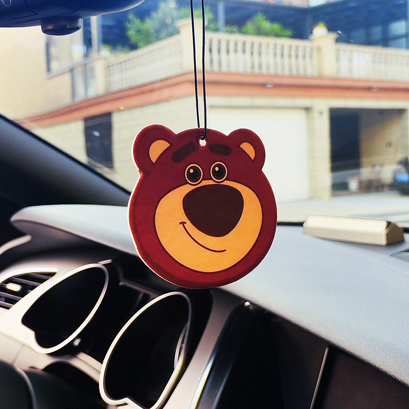 Disney Cute Cartoon Strawberry Bear Lotso Car Aroma Pendant Cartoon Car ...