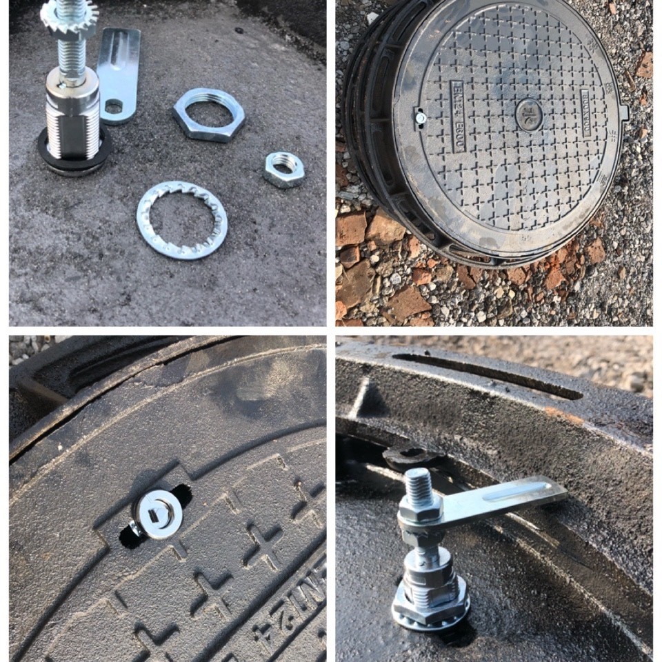 Cast Iron Well Cover Lock Anti-Rust Anti-Theft Shackles Round Square ...