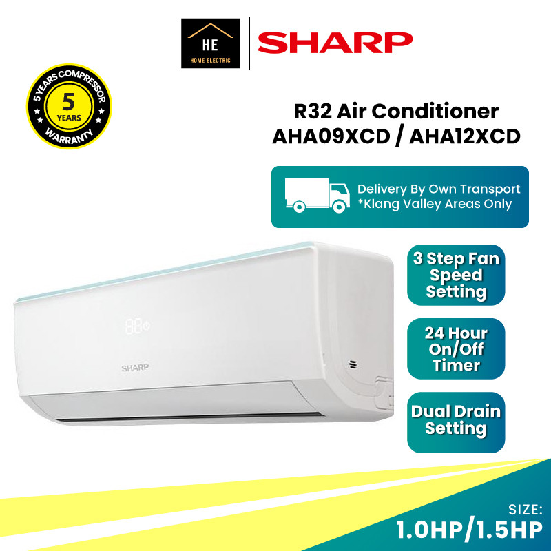 SHARP TIPTOP R32 AIRCOND 1.0HP / 1.5HP AIR-CONDITIONER AHA09XCD(1.0hp) / AHA12XCD (1.5hp ...