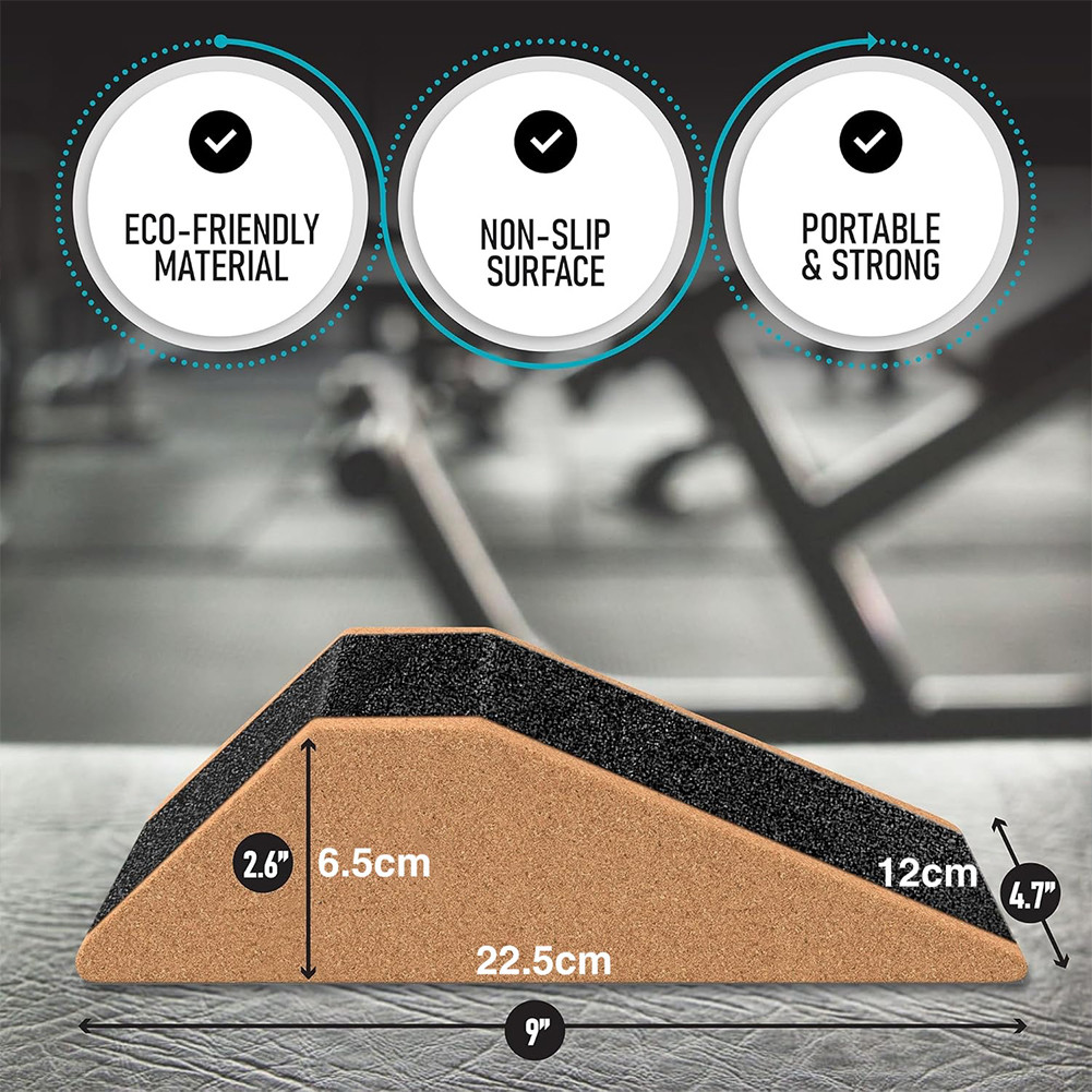 [shibelss.my] 2Pcs Squat Wedge Block Cork Professional Ramp Yoga Blocks ...