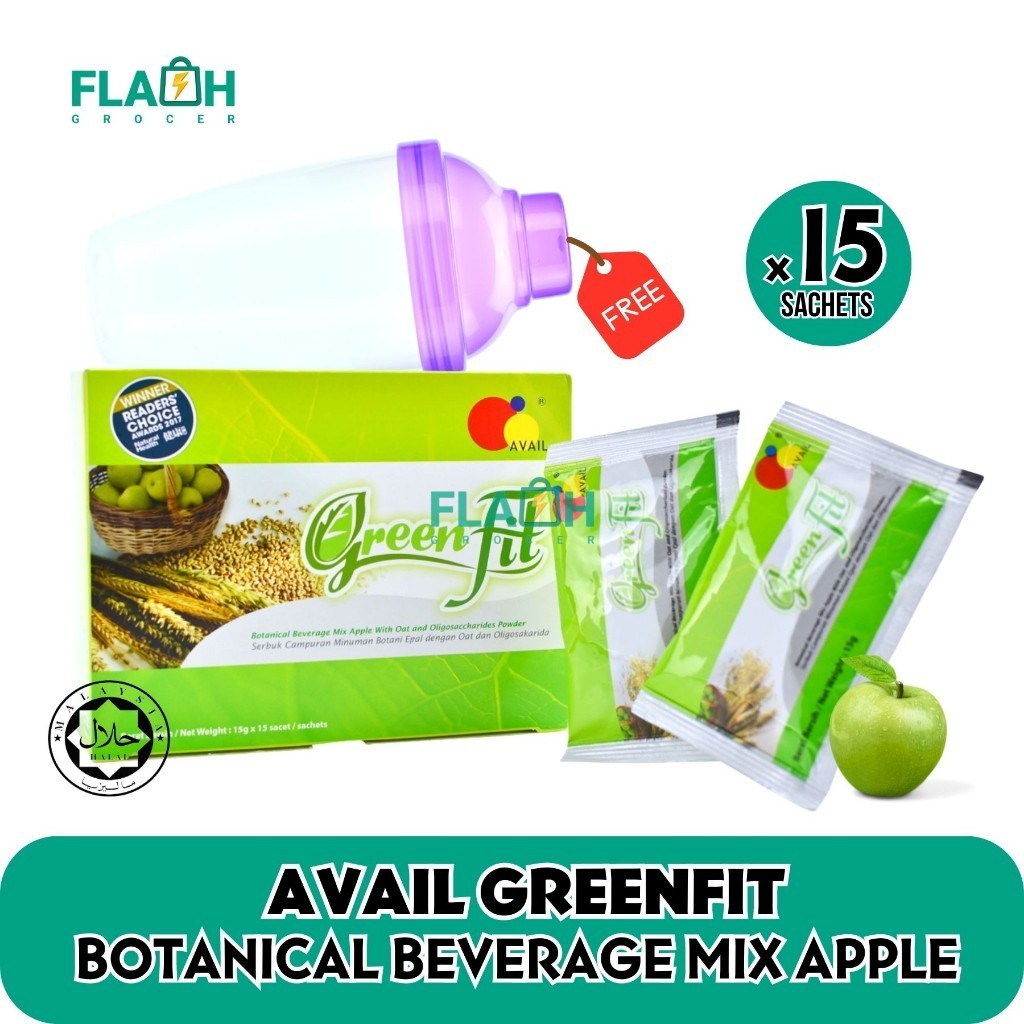Avail- Green Fit Botanical Beverage Mix Apple with Oat- 1 box (15 ...