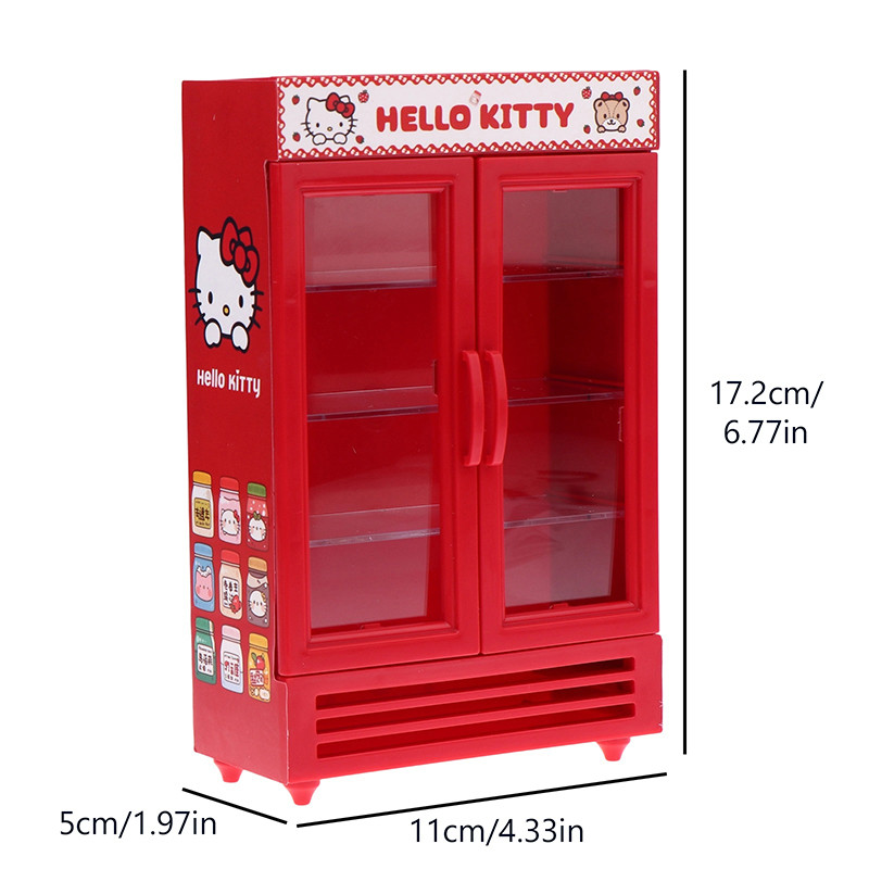 Mypink Mini Hello Kitty Refrigerator Model 1/12 Dollhouse KT Cat Red ...